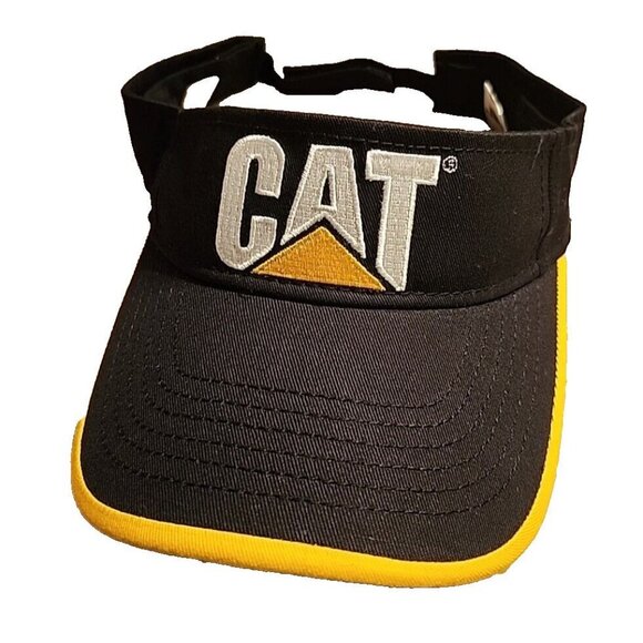 Cat | Accessories | Cat Caterpillar Visor Hat Black Yellow Logo ...